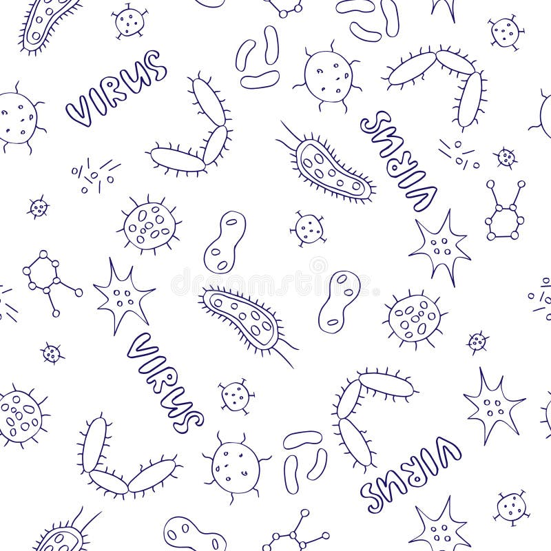 Vector Seamless Doodle Linear Image Illustration on the Topic of ...