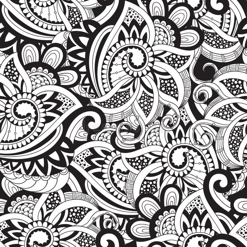 Vector Seamless Doodle Pattern Stock Vector - Illustration of floral ...