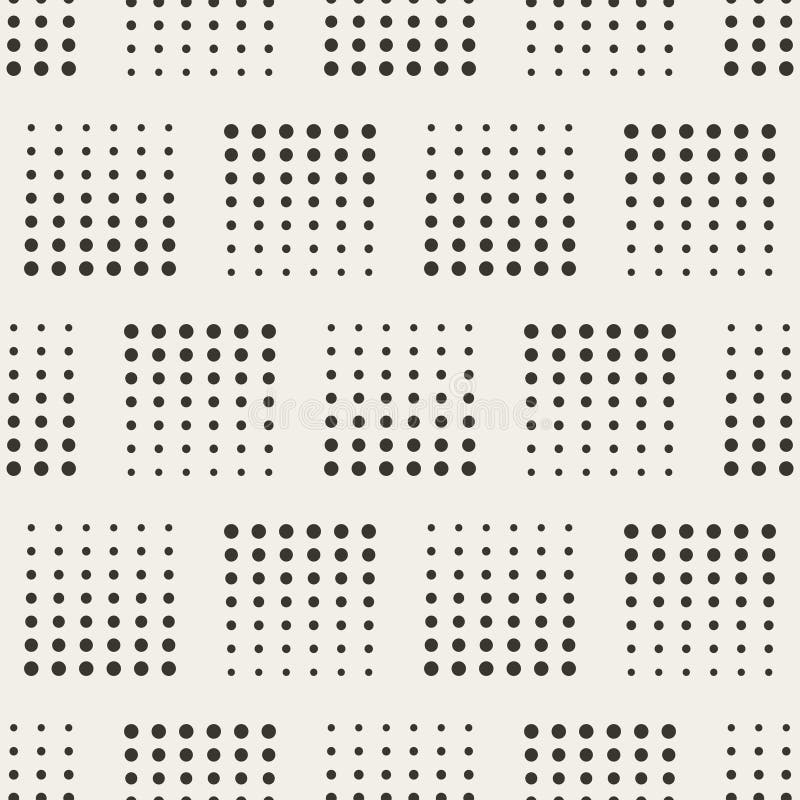 Vector Seamless Dotted Pattern - Geometric Monochrome Texture ...