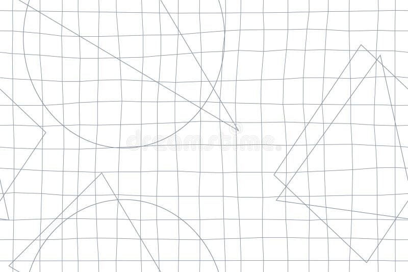 Vector Seamless Drawing Geometry Pattern. Grid Striped White Background ...