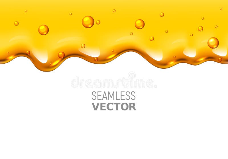 Vector Seamless Dripping Honey On White Background Stock Vector