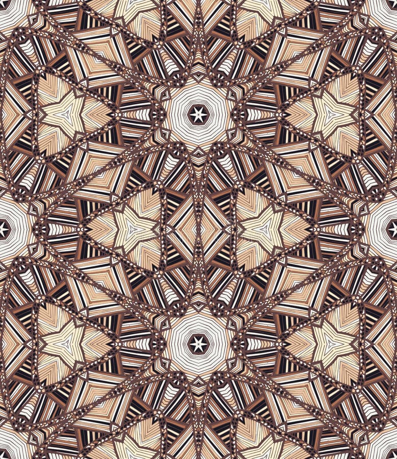 Vector Seamless Ethnic Pattern with Axial Symmetry. Stock Vector ...