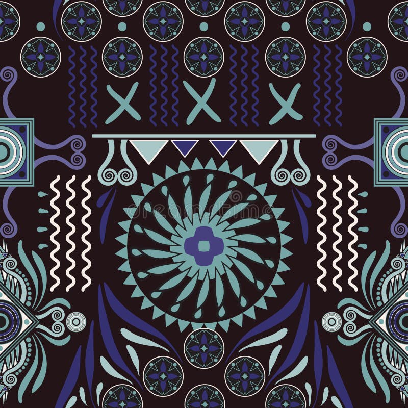 Vector Seamless Ethnic Pattern. Colorful Backdrop with Abstract ...