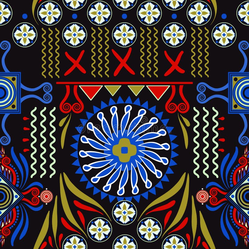 Vector Seamless Ethnic Pattern. Colorful Backdrop with Abstract ...