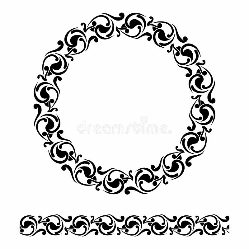 Vector Seamless Fancy Floral and Doodle Border Stock Vector ...