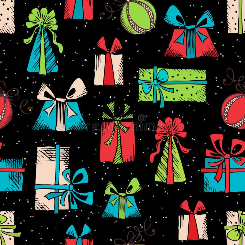Vector Seamless Festive Pattern. Stock Vector - Illustration of ...