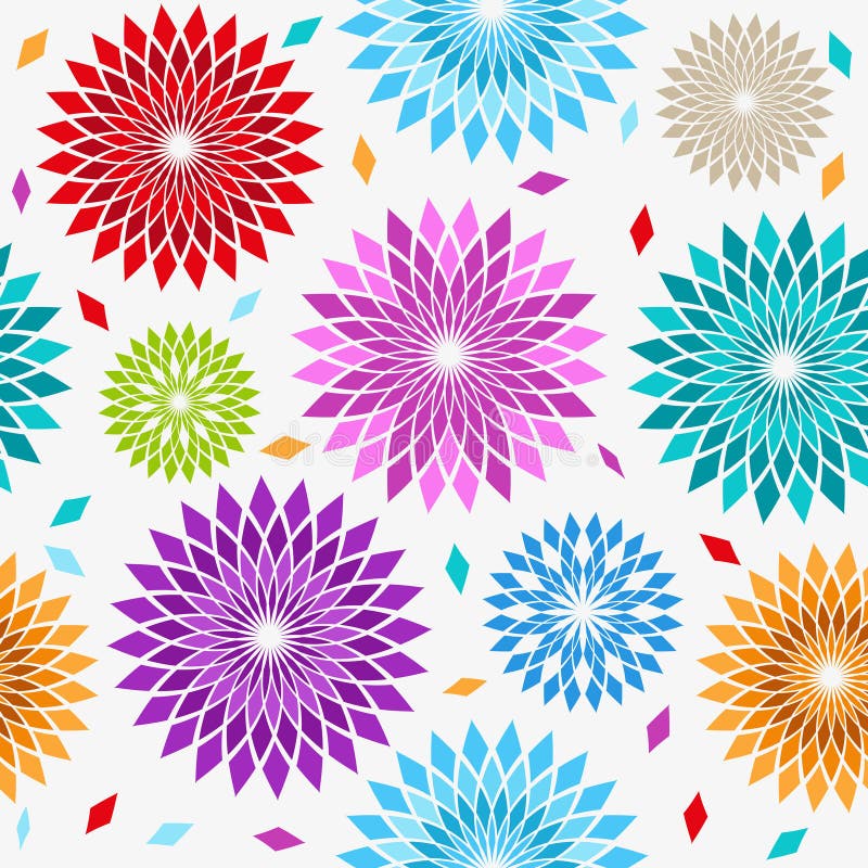 Vector Seamless Festive Pattern of Polygonal Shapes Stock Vector ...