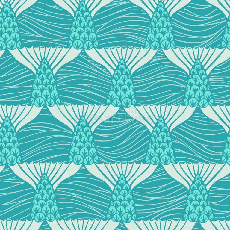 Vector Seamless Fishtail Stylization Pattern Stock Vector ...