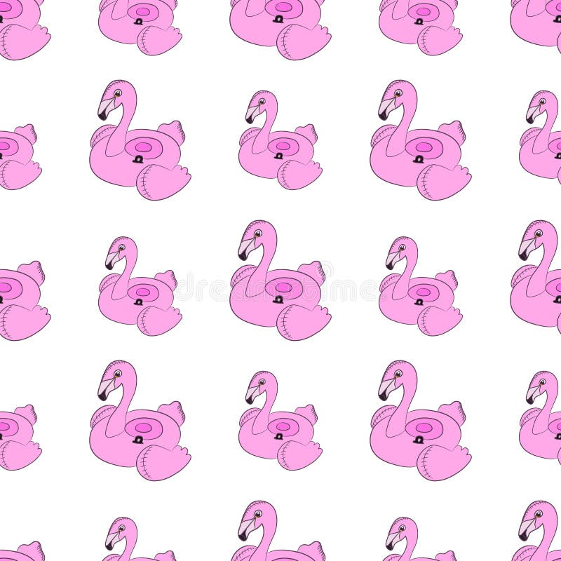 Vector Seamless of Flamingo on White Background Stock Vector ...