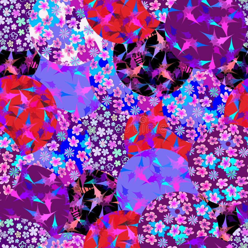 Vector Seamless Floral Background. There Seven Different Seamless Patterns Under the Mask ...