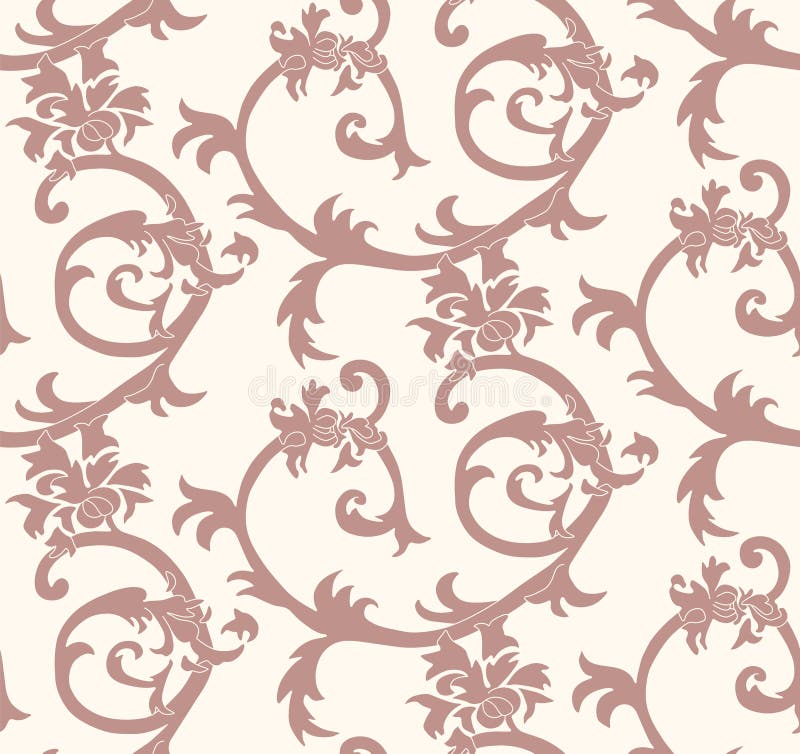 Vector Seamless Floral Damask Pattern Stock Vector - Illustration of ...
