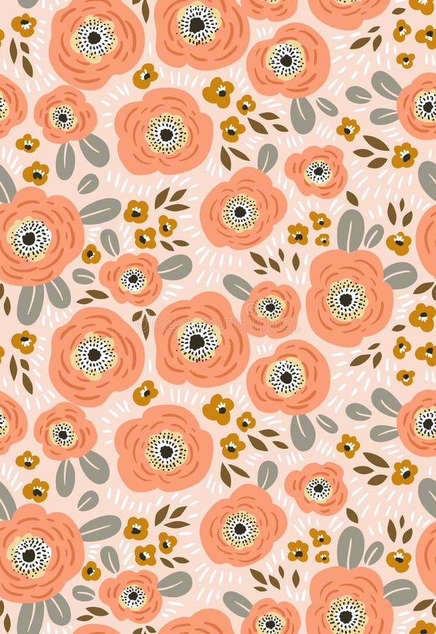 Vector Seamless Floral Ditsy Pattern. Fabric Design with Simple Flowers ...