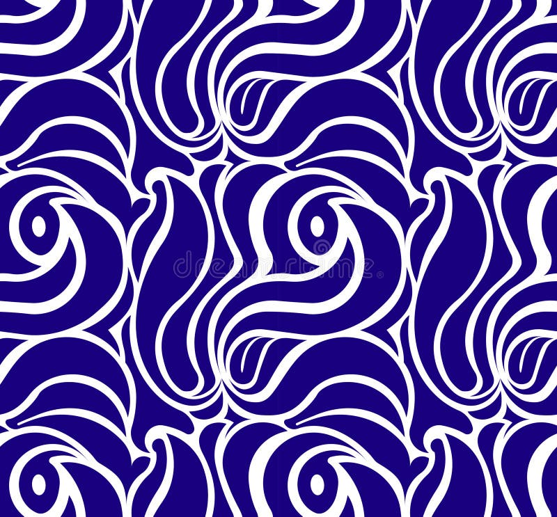 Vector Seamless Floral Pattern in Blue Gamma Stock Vector ...