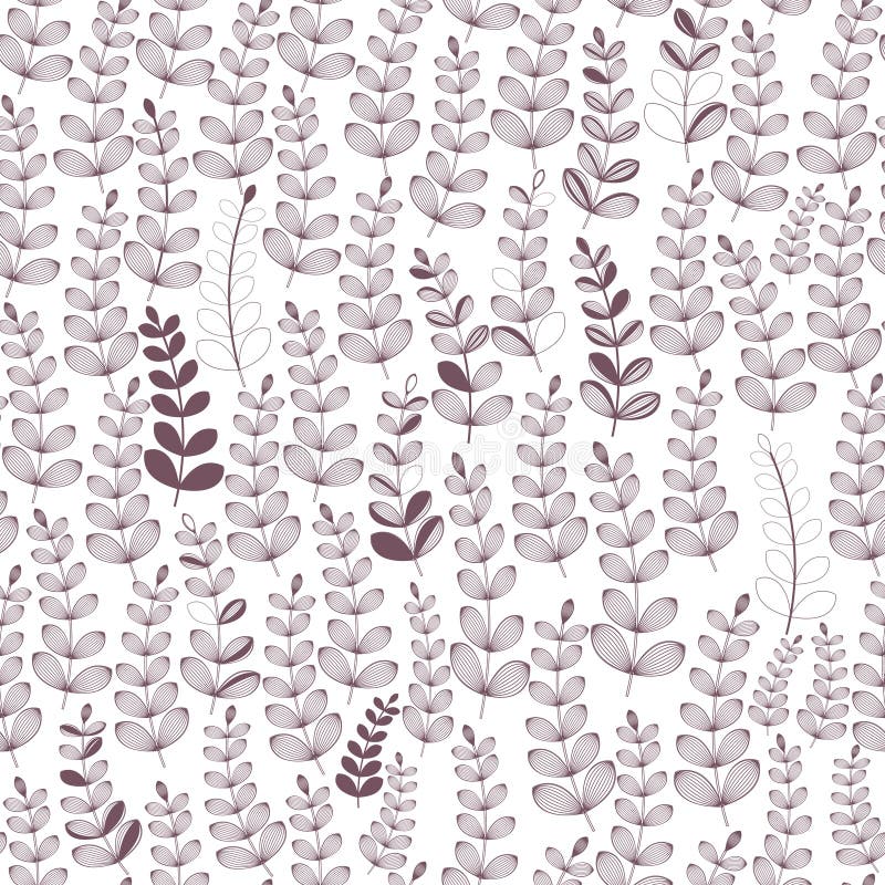 Vector Seamless Floral Pattern with Branch and Leaf Stock Vector ...