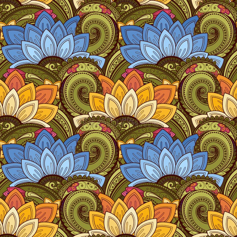 Vector Seamless Floral Pattern Stock Vector - Illustration of design ...