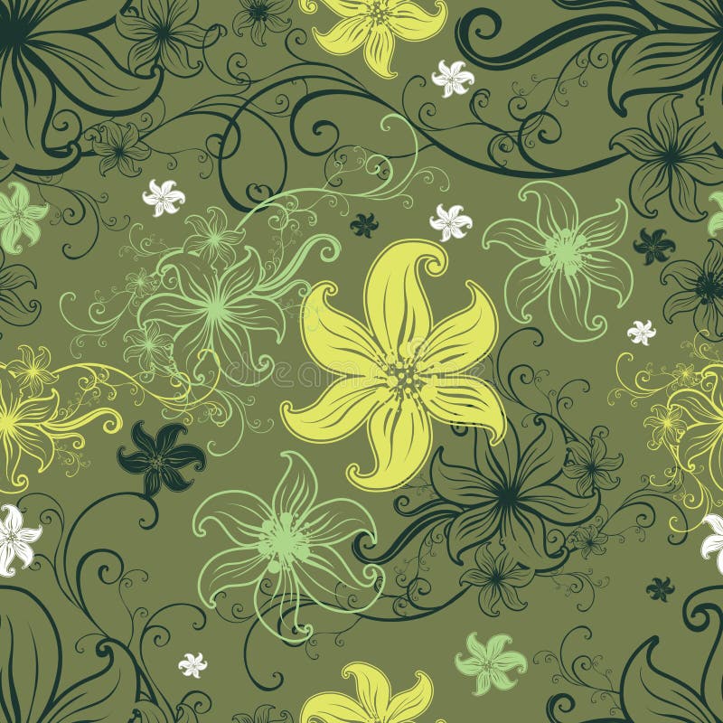 Floral Vintage Seamless Pattern Stock Vector - Illustration of cute ...