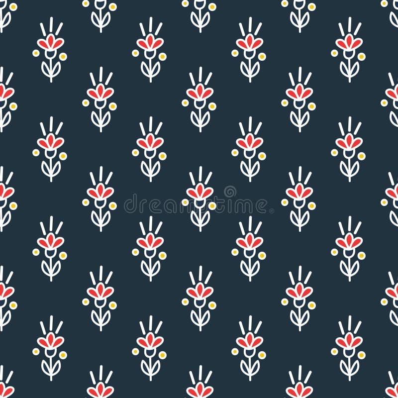 Vector Seamless Flower Pattern. Seamless Floral Pattern Stock Vector ...