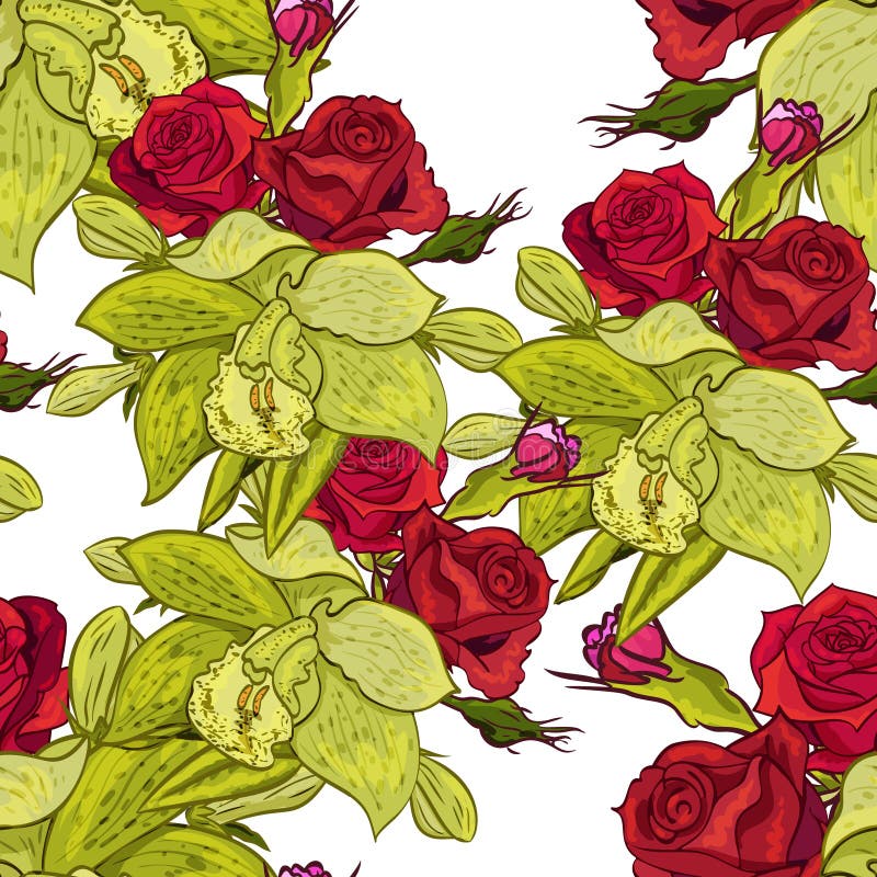 Vector Seamless Flower Pattern Stock Vector - Illustration of holiday ...