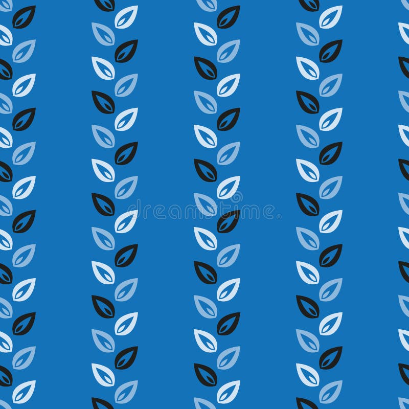 Vector Seamless Folk Vertical Pattern in Blue Stock Vector ...