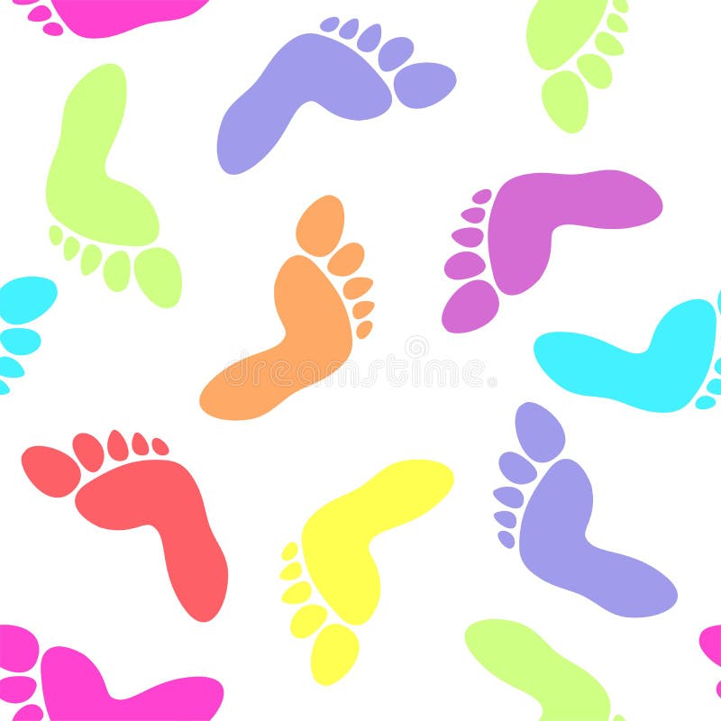 Vector Seamless Footprint Background Stock Vector - Illustration of ...