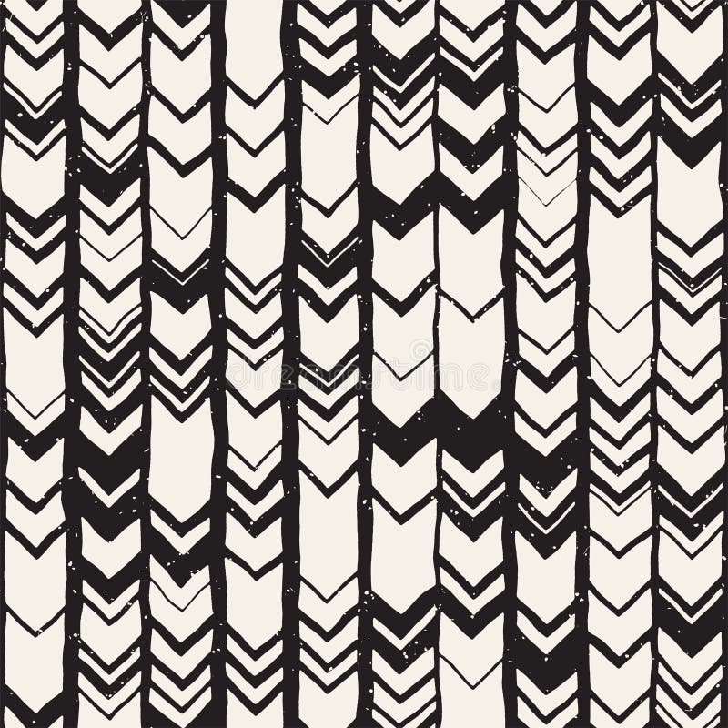 Vector Seamless Freehand Pattern. Doodle Monochrome Print Hand Drawn ...