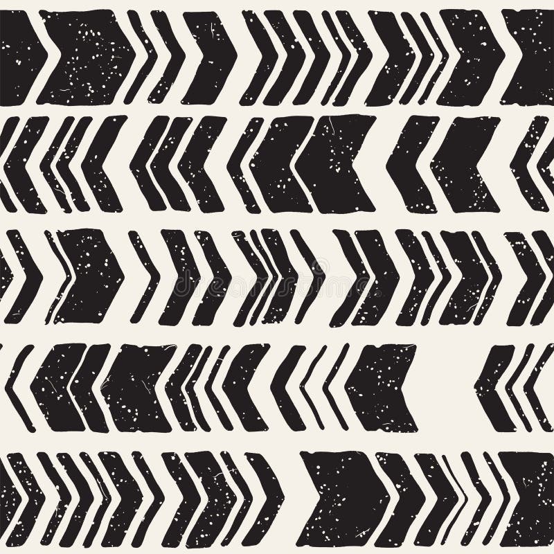 Vector Seamless Freehand Pattern. Doodle Monochrome Print Hand Drawn ...