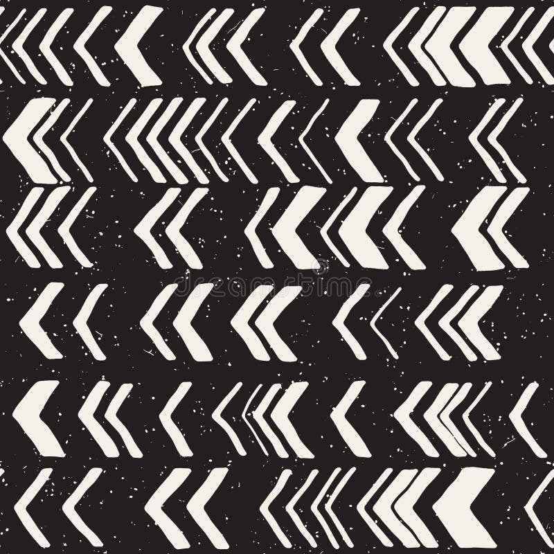 Vector Seamless Freehand Pattern. Doodle Monochrome Print Hand Drawn ...
