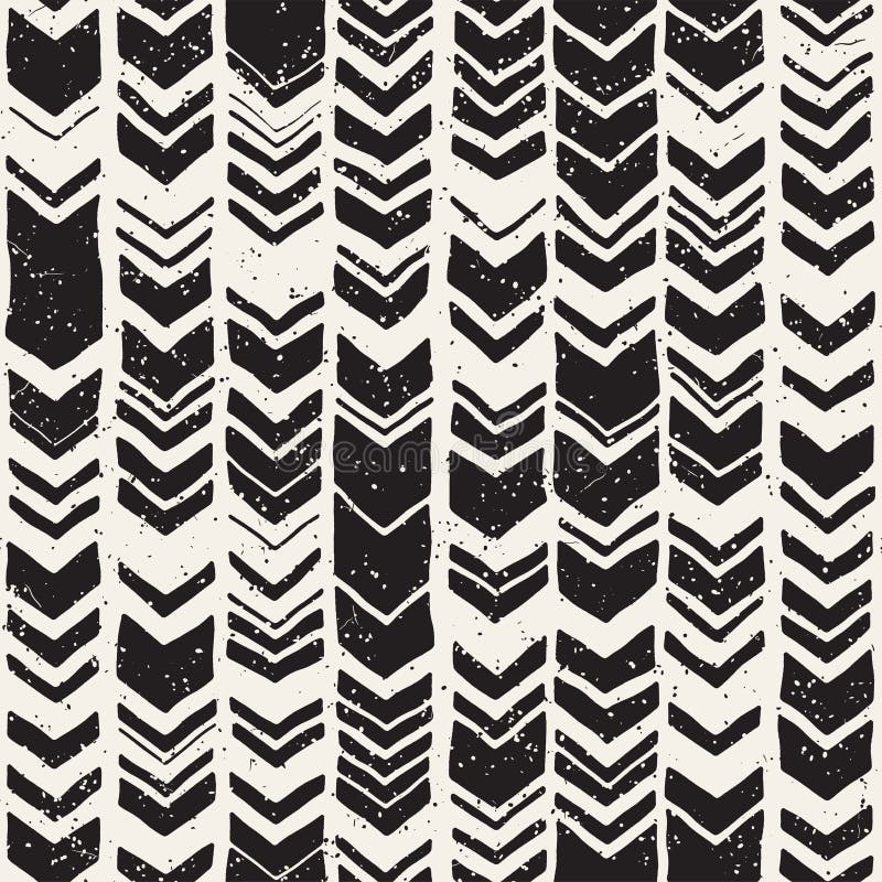 Vector Seamless Freehand Pattern. Doodle Monochrome Print Hand Drawn ...