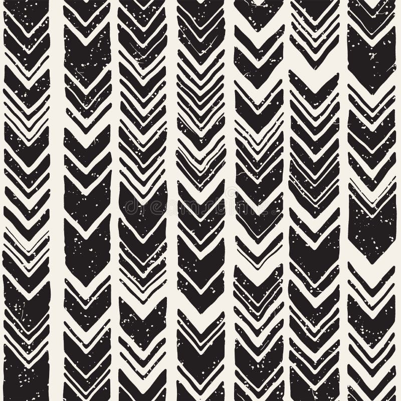 Vector Seamless Freehand Pattern. Doodle Monochrome Print Hand Drawn ...