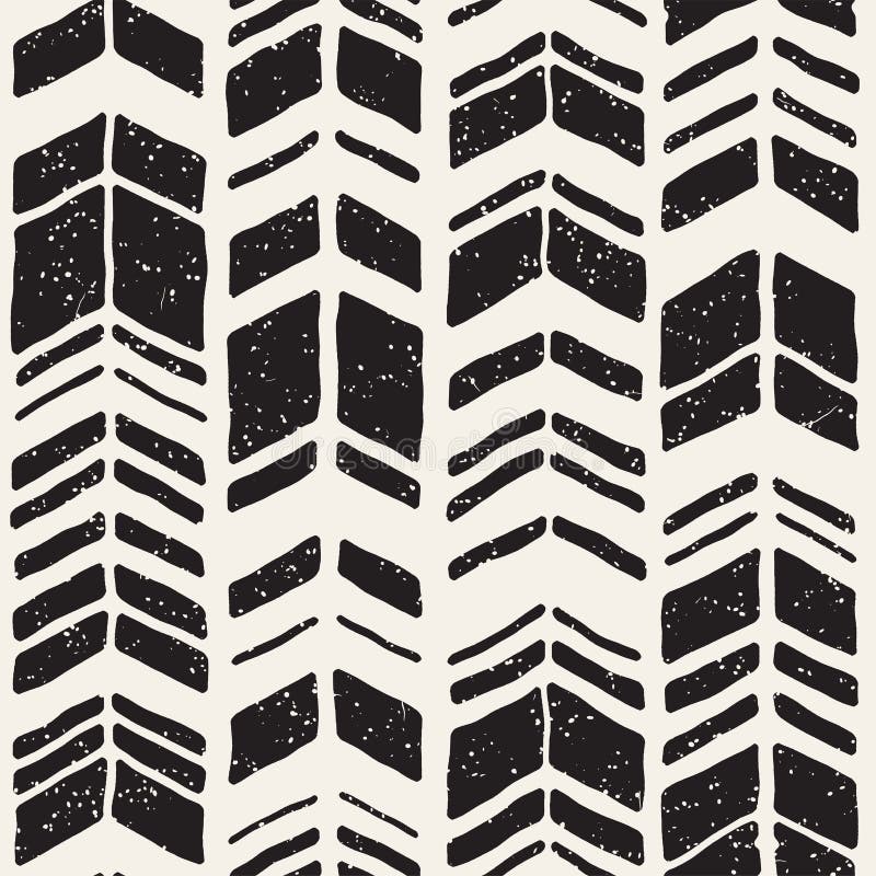 Vector Seamless Freehand Pattern. Doodle Monochrome Print Hand Drawn ...