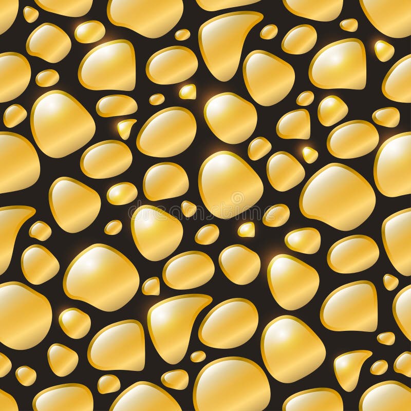 Vector Seamless Geometric Abstract Pattern, Golden Volumetric Rounded ...