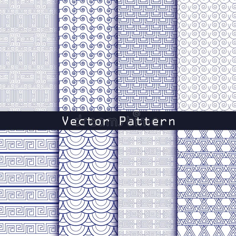 Vector Seamless Geometric Minimalistic Patterns Stock Vector ...