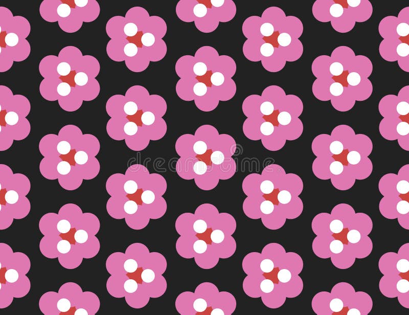 Vector Seamless Geometric Pattern. Shaped Red, White and Pink Circles ...