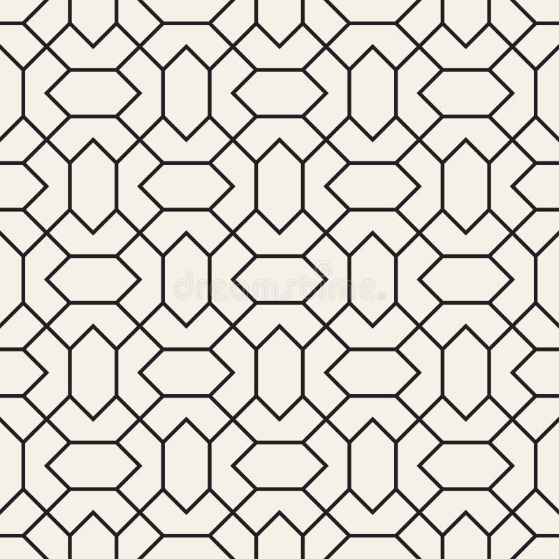 Vector Seamless Geometric Pattern. Simple Abstract Lines Lattice Stock ...