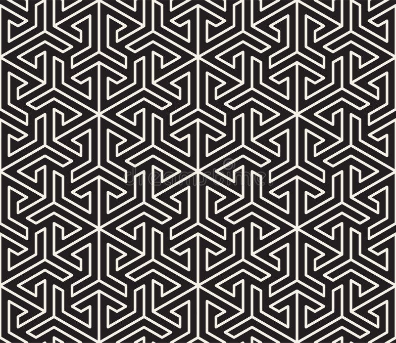 Vector Seamless Geometric Pattern. Simple Abstract Lines Lattice Stock ...