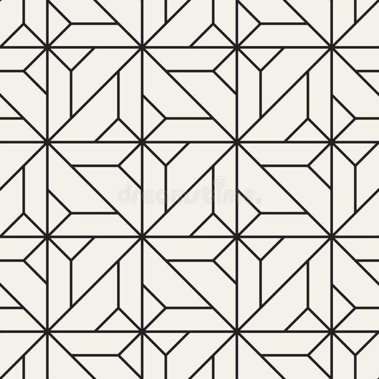 Vector Seamless Geometric Pattern. Simple Abstract Lines Lattice Stock ...