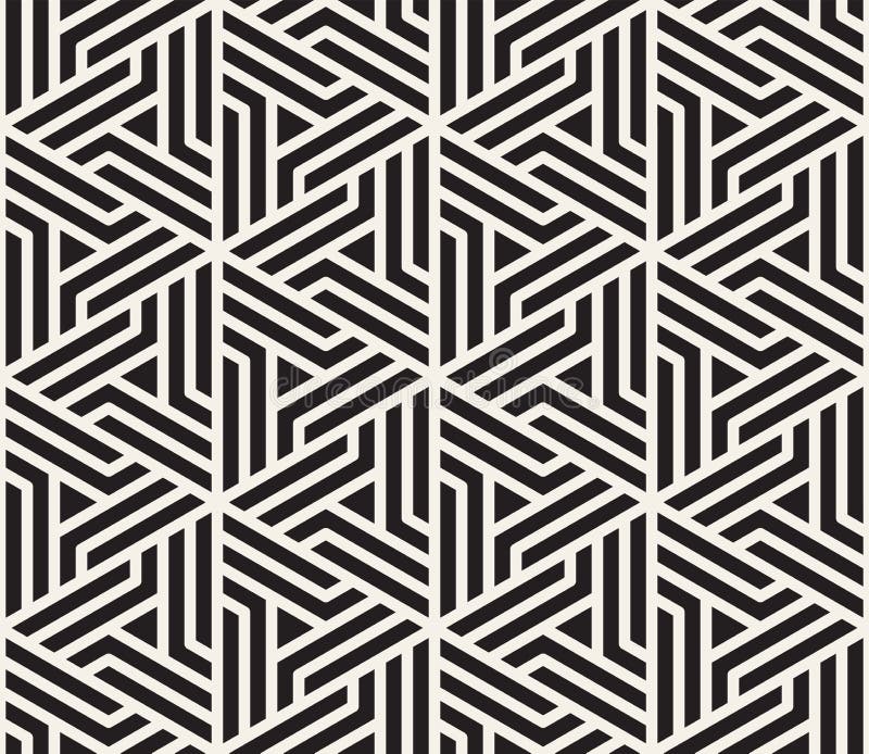 Vector Seamless Geometric Pattern. Simple Abstract Lines Lattice Stock ...