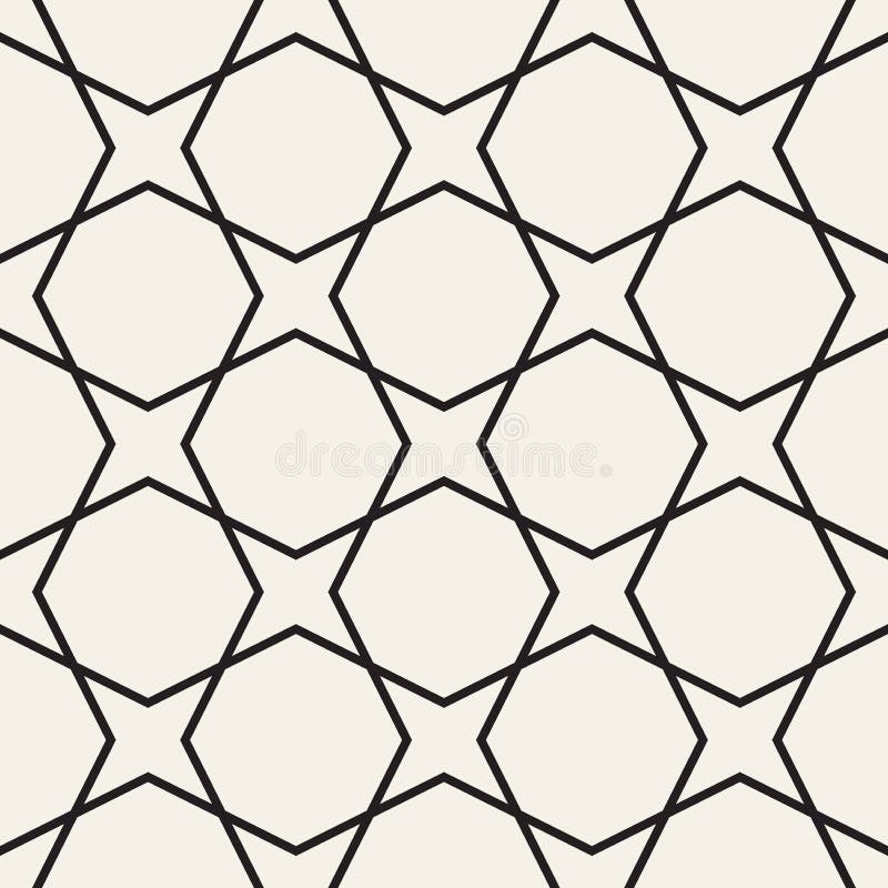 Vector Seamless Geometric Pattern. Simple Abstract Lines Lattice Stock ...