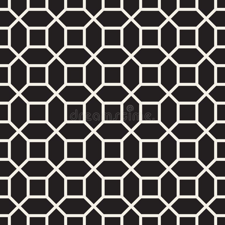 Vector Seamless Geometric Pattern. Simple Abstract Lines Lattice Stock ...