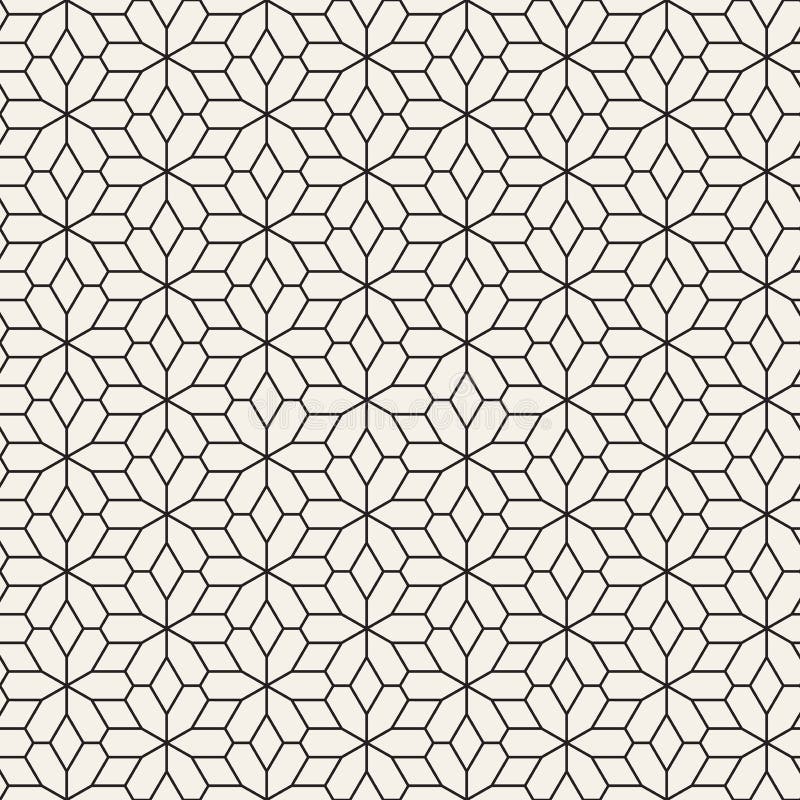 Vector Seamless Geometric Pattern. Simple Abstract Lines Lattice Stock ...