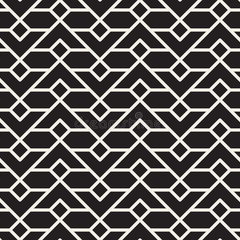 Vector Seamless Geometric Pattern. Simple Abstract Lines Lattice Stock ...