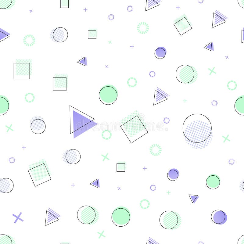 Vector Seamless Geometric Pattern, Soft Blue and Green Pastel Colors ...