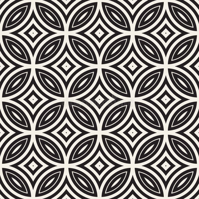 Vector Seamless Geometric Rounded Lines Pattern. Abstract Geometric ...