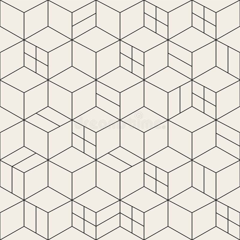 Vector Seamless Geometric Simple Pattern - Grid Cubes Texture ...