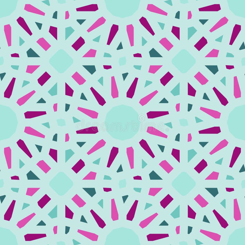 Vector Seamless Geometric Tiling Pattern in Teal and Pink Stock Vector ...