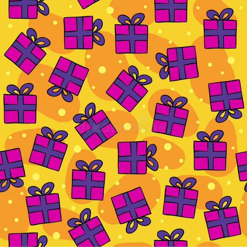 Vector Seamless Gift Pattern. Stock Vector - Illustration of ribbon ...