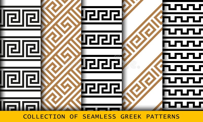 Vector Seamless Greek Patterns Collection, Art Set Stock Vector ...
