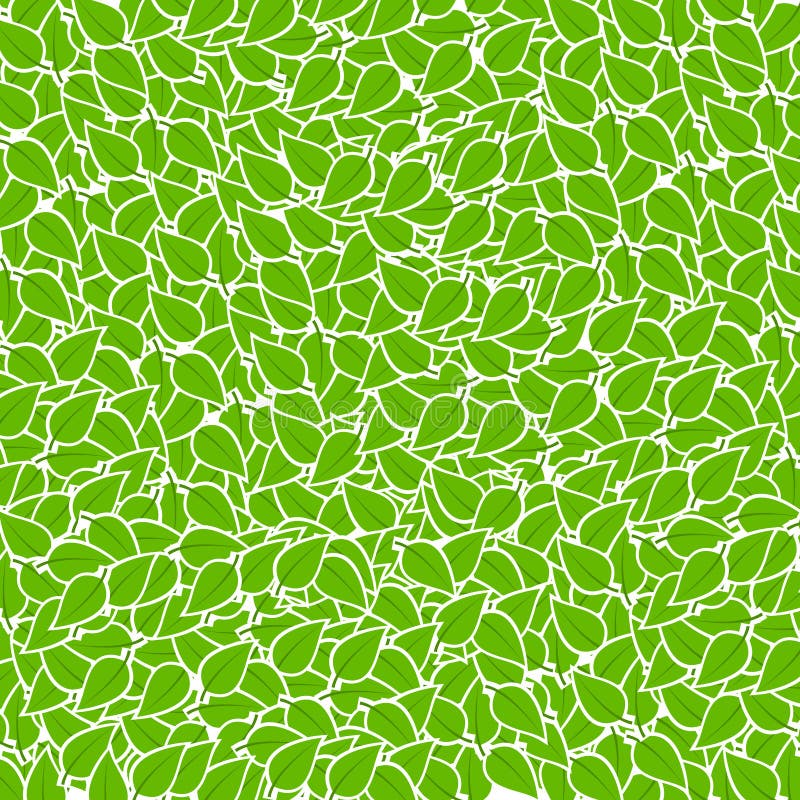 Vector Seamless Green Leaves Pattern. Vector Illustration Stock Vector ...