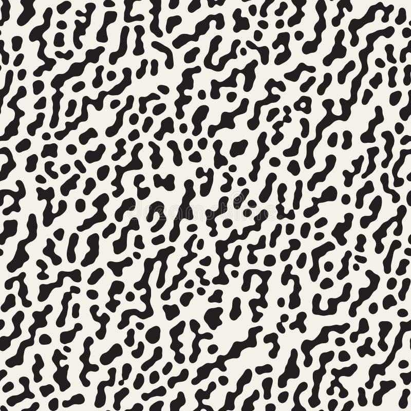 Vector Seamless Grunge Pattern. Black and White Organic Shapes. Messy ...