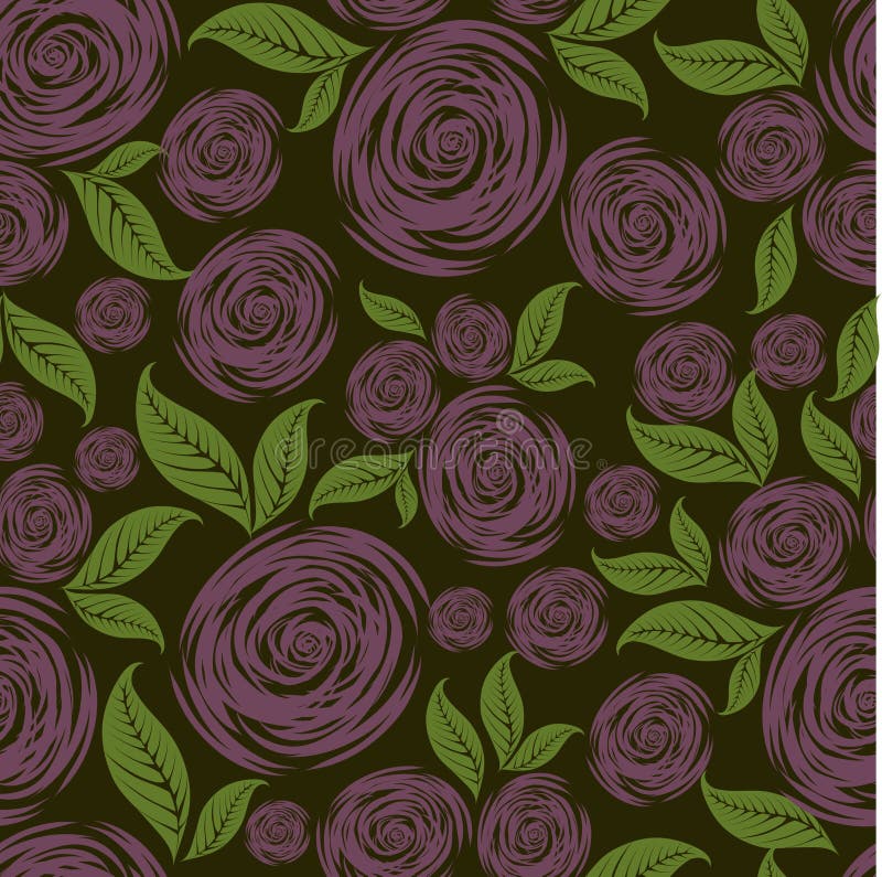 Vector Seamless Grunge Rose Pattern Stock Vector - Illustration of ...